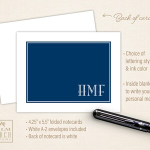 Flagler Monogram Folded Notecards - Masculine Stationery - Preppy ...
