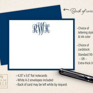 Classic Monogram Flat Notecards Correspondence Card Stationery ...
