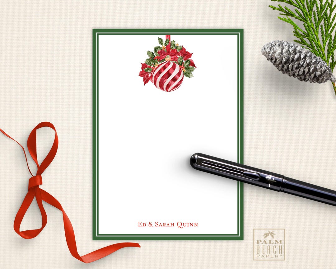 Ornament Notepads - 5" X 7" Personalized Christmas Ornament Notepad Set ...