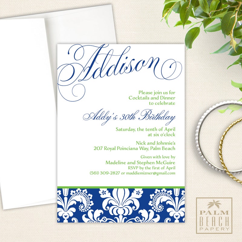 Damask Invitations - Etsy