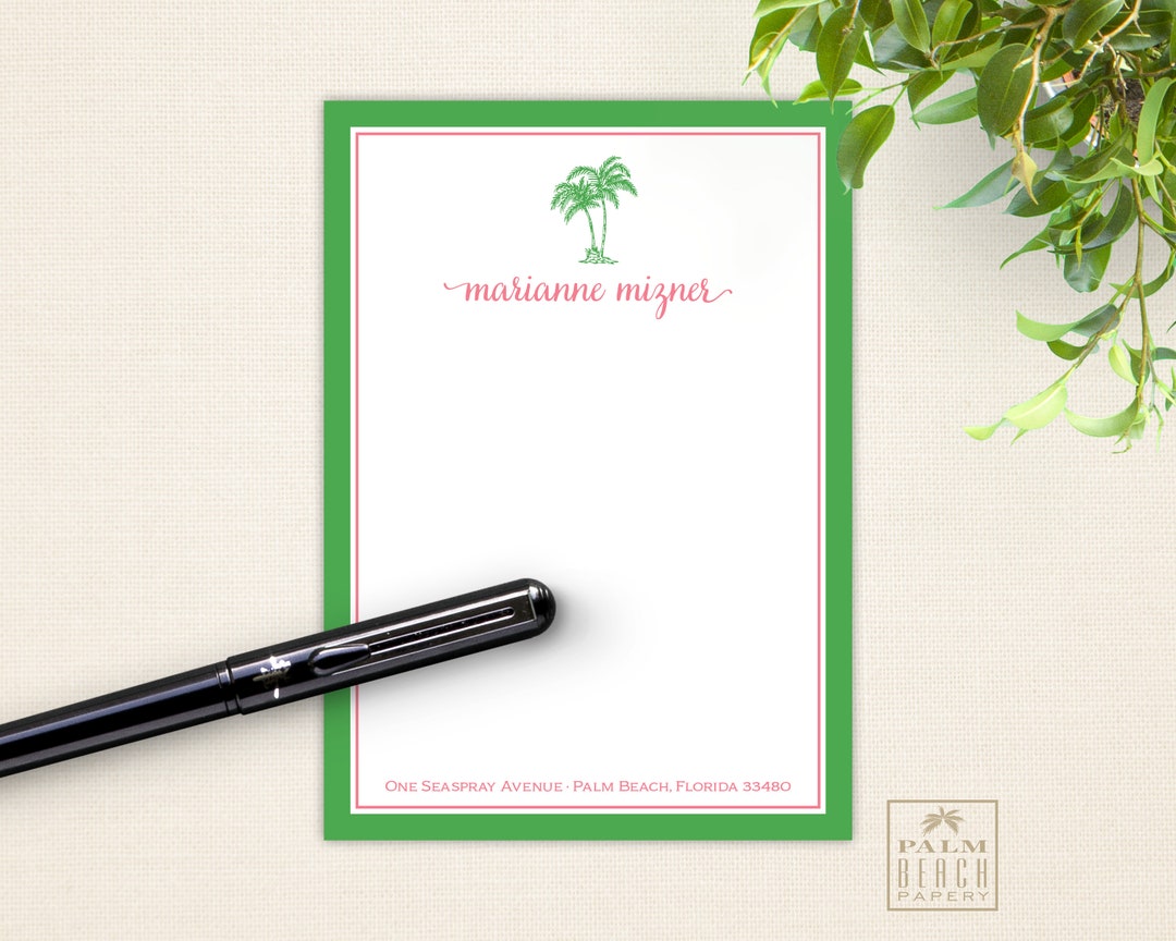 Preppy Palms 5x7 Notepads - Personalized Memo Pads - Etsy
