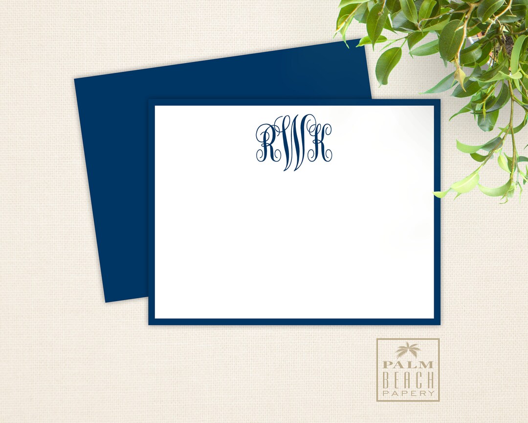 Classic Monogram Flat Notecards Correspondence Card Stationery ...