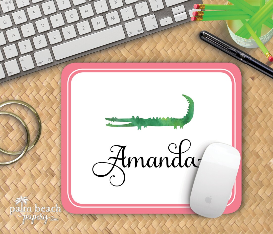 Preppy Alligator Mousepad Personalized Gator Mouse Pad - Etsy