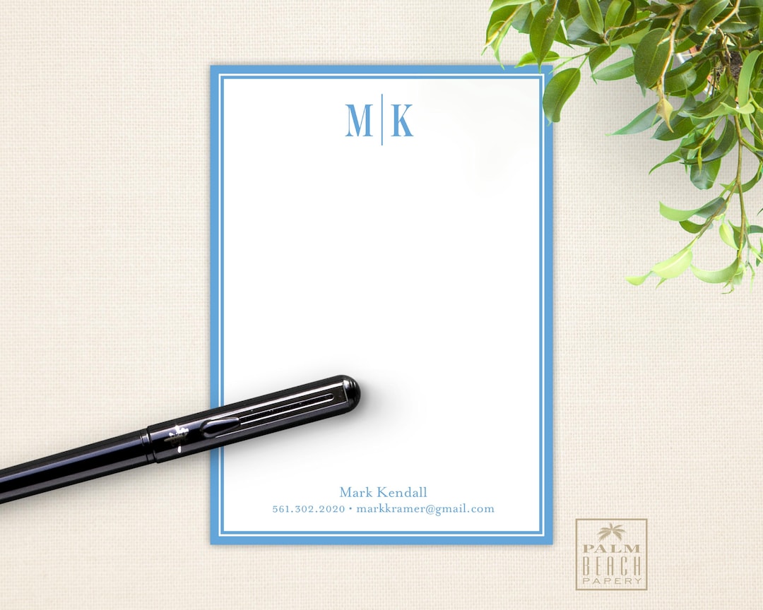 Whitehall Monogrammed 5x7 Notepads - Personalized Memo Pads - Etsy