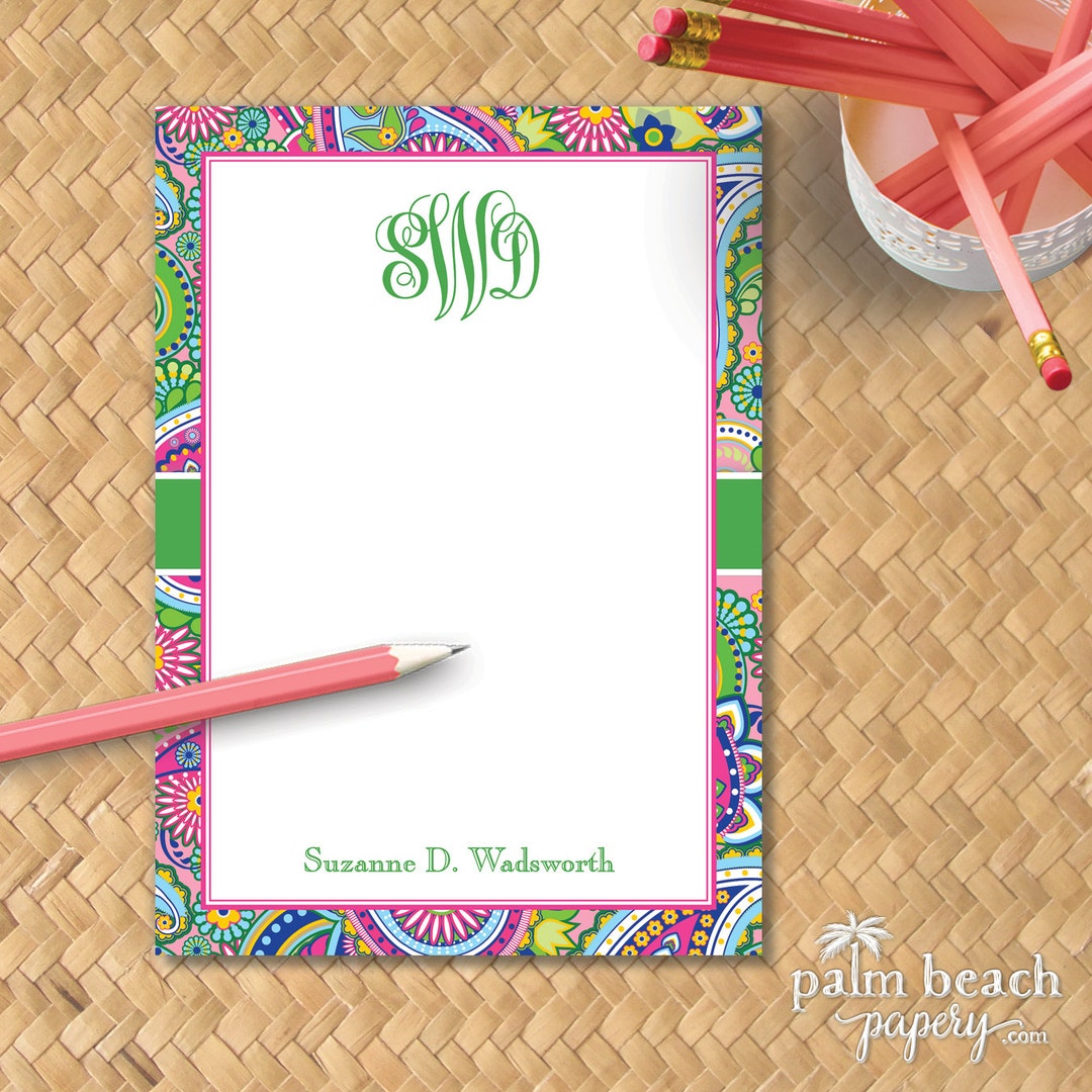 Hibiscus Paisley 5x7 Notepads Personalized Memo Pads - Etsy