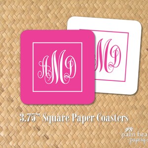 Worth Avenue Monogrammed Paper Coasters Personalized Disposable Drink ...