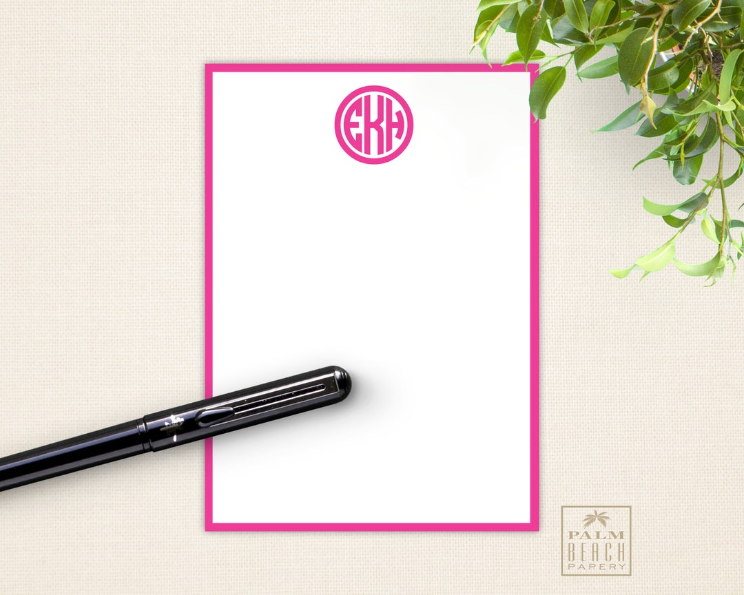 Perfect Circle 5x7 Notepads - Monogrammed Memo Pads - Etsy