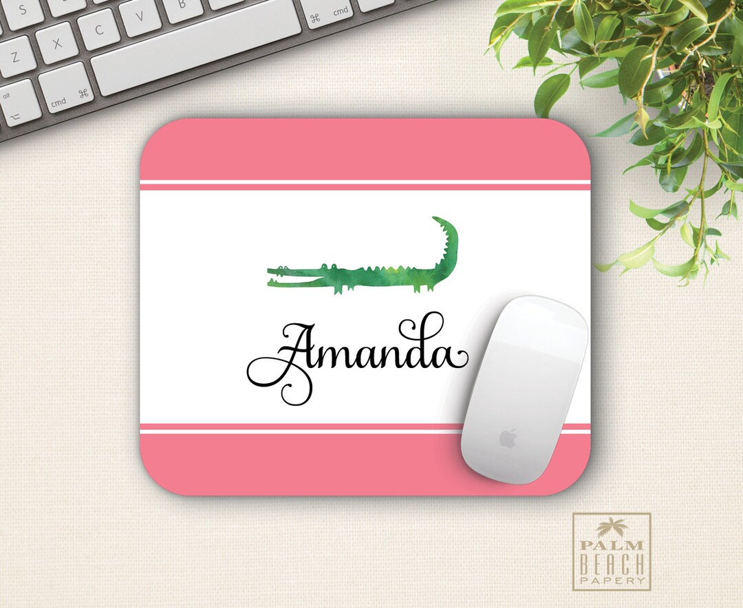Preppy Alligator Mousepad - Personalized Gator Mouse Pad - Custom ...