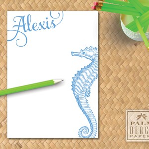 Majestic Seahorse Stationery Duo Coastal Design Personalized Stationery ...