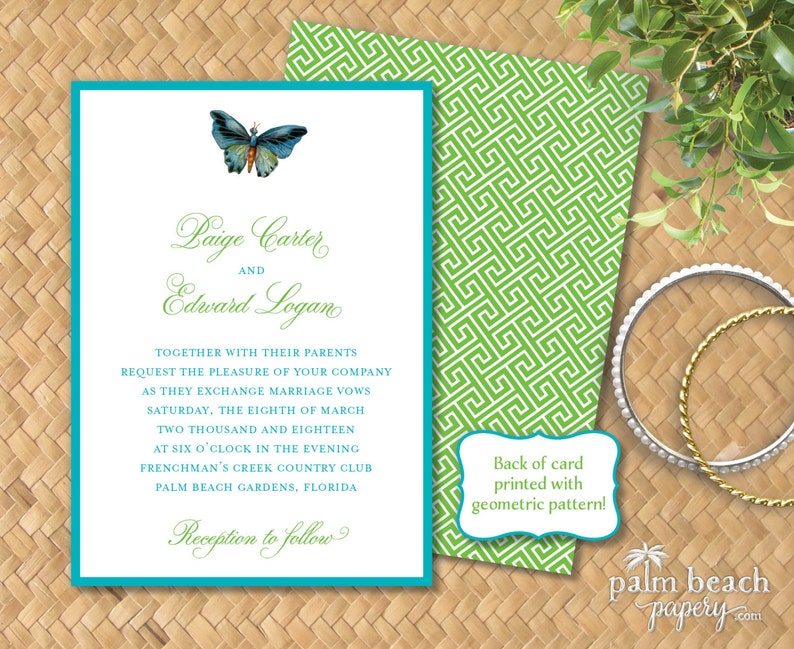 Papillon Butterfly Invitation Elegant Butterfly Wedding | Etsy