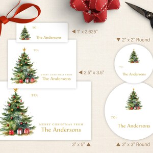 Christmas Tree Gift Stickers - Personalized Self-adhesive Holiday Gift ...