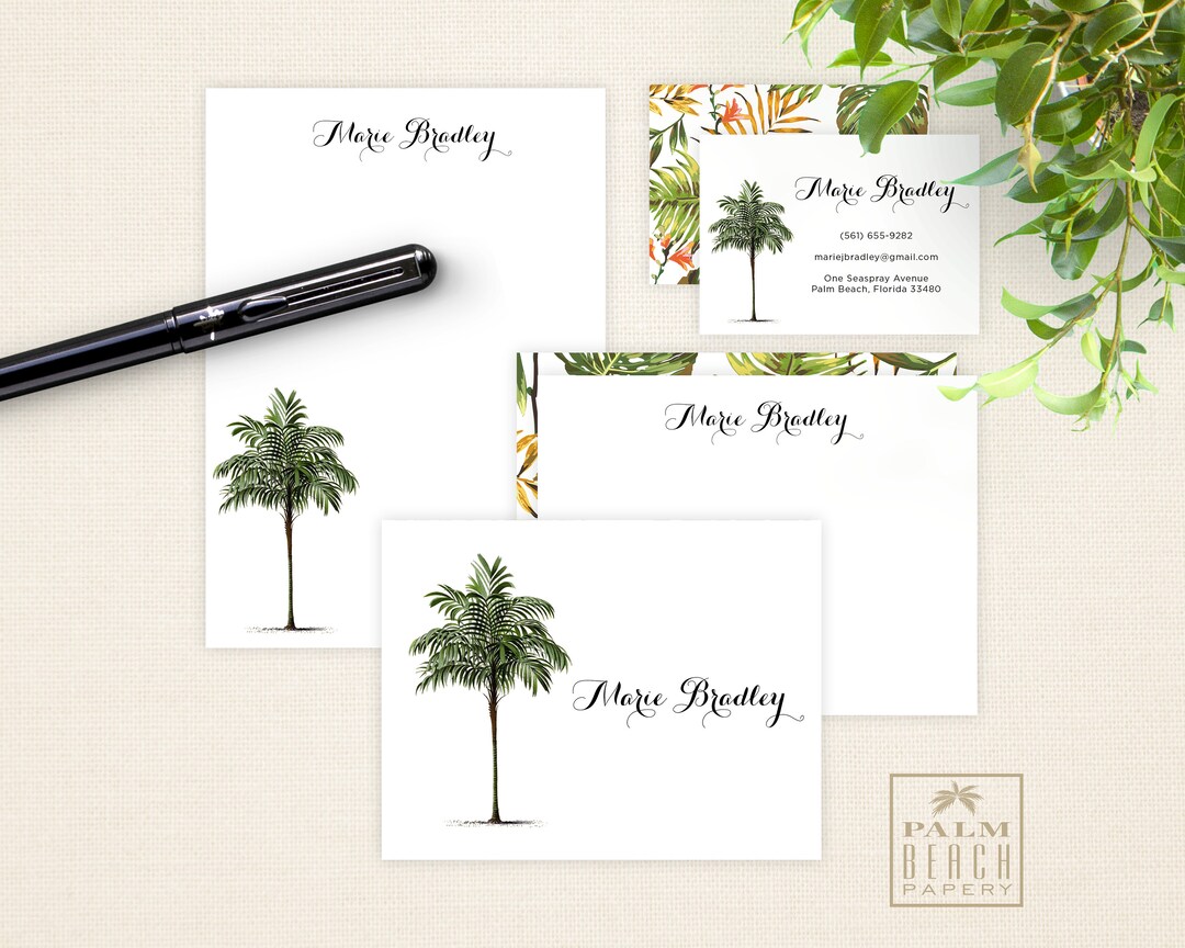 Vintage Palm Stationery Bundle - Palm Tree Stationery Set - Notepad ...