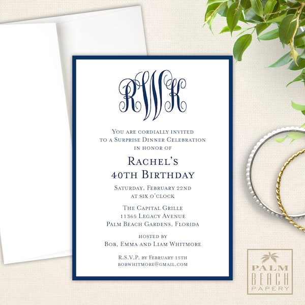 Monogram Invitation - Etsy