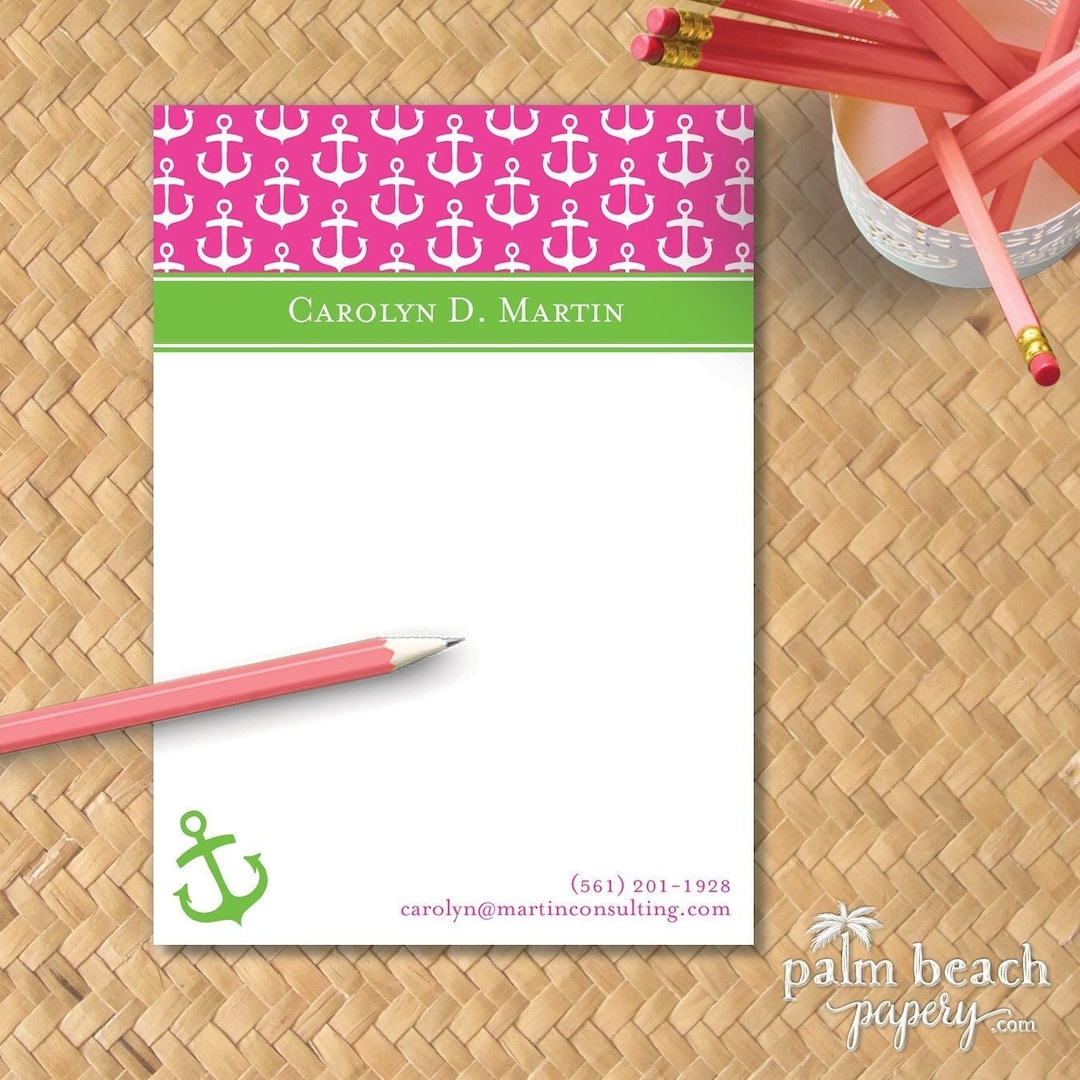 Anchors Aweigh 5x7 Notepads Personalized Nautical Memo Pads - Etsy