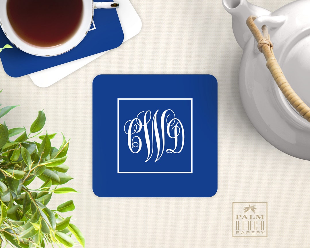 Worth Avenue Monogrammed Paper Coasters - Personalized Disposable Drink ...