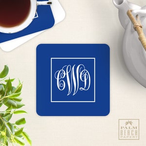 Worth Avenue Monogrammed Paper Coasters - Personalized Disposable Drink ...