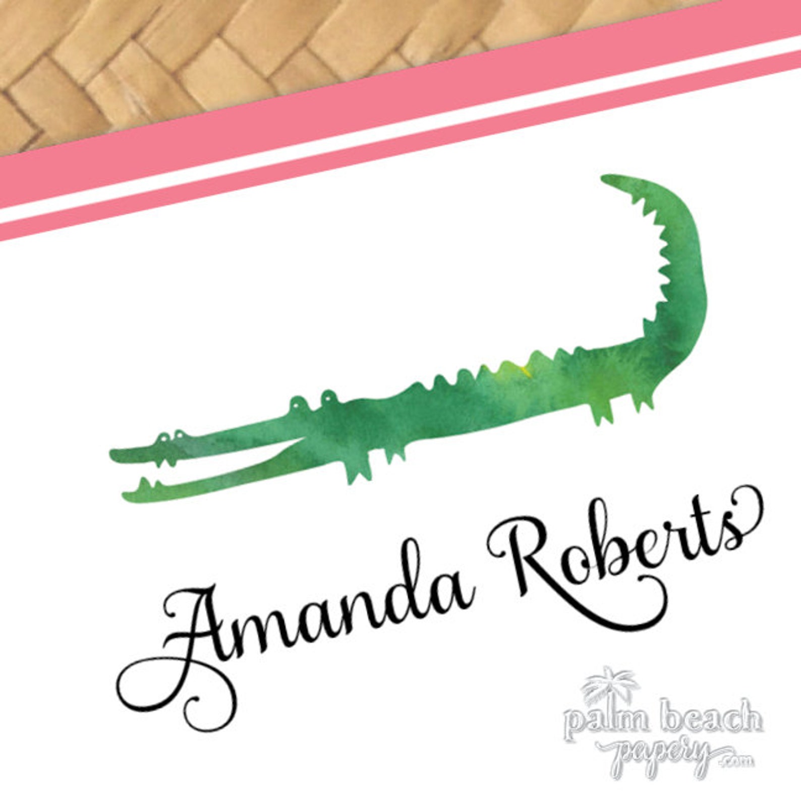 Preppy Alligator Notepad Personalized Note Pad Stationery | Etsy