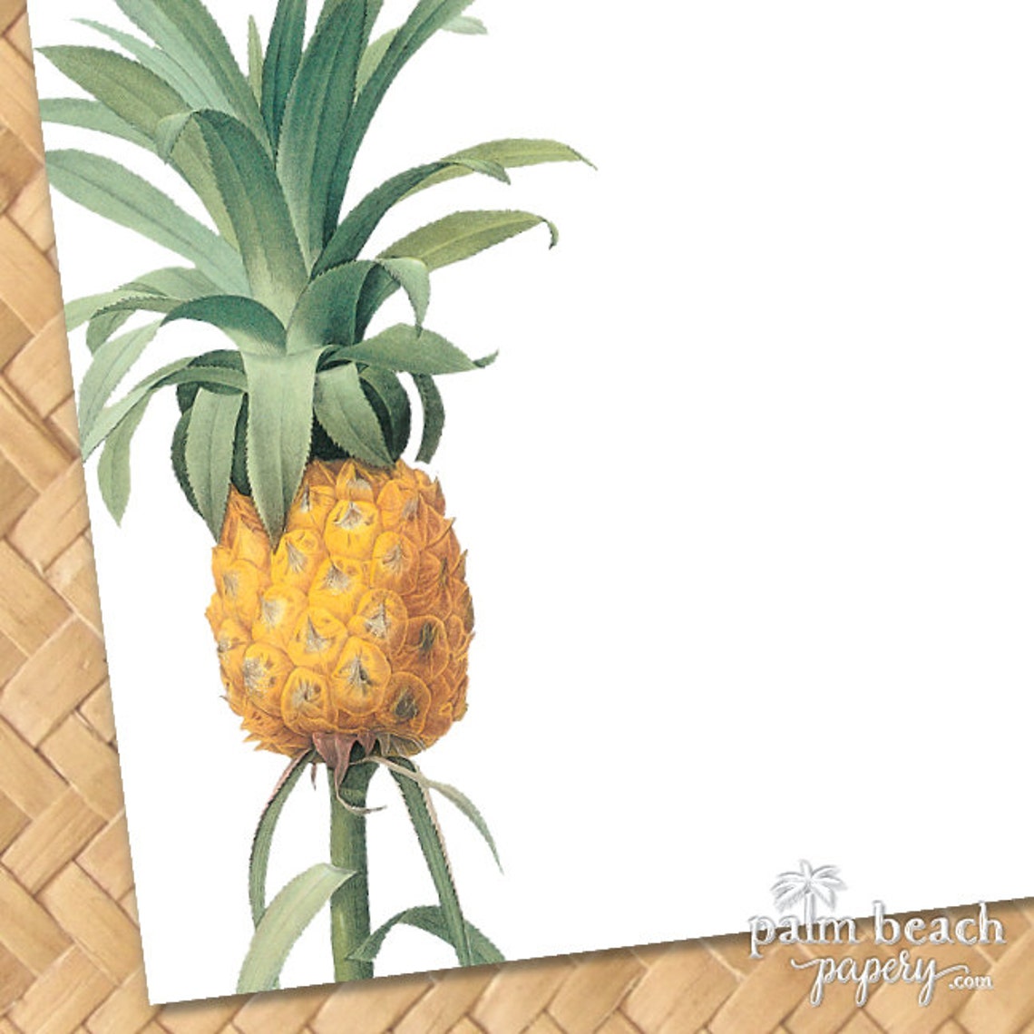 Vintage Pineapple Flat Notecards Personalized Tropical | Etsy