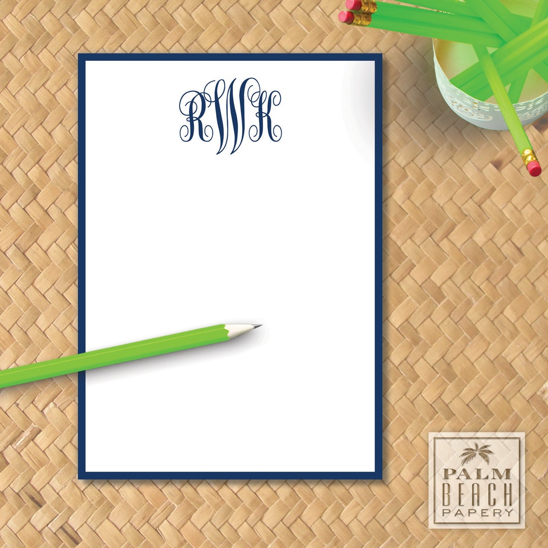 Classic Monogram 5x7 Notepads Personalized Memo Pads - Etsy