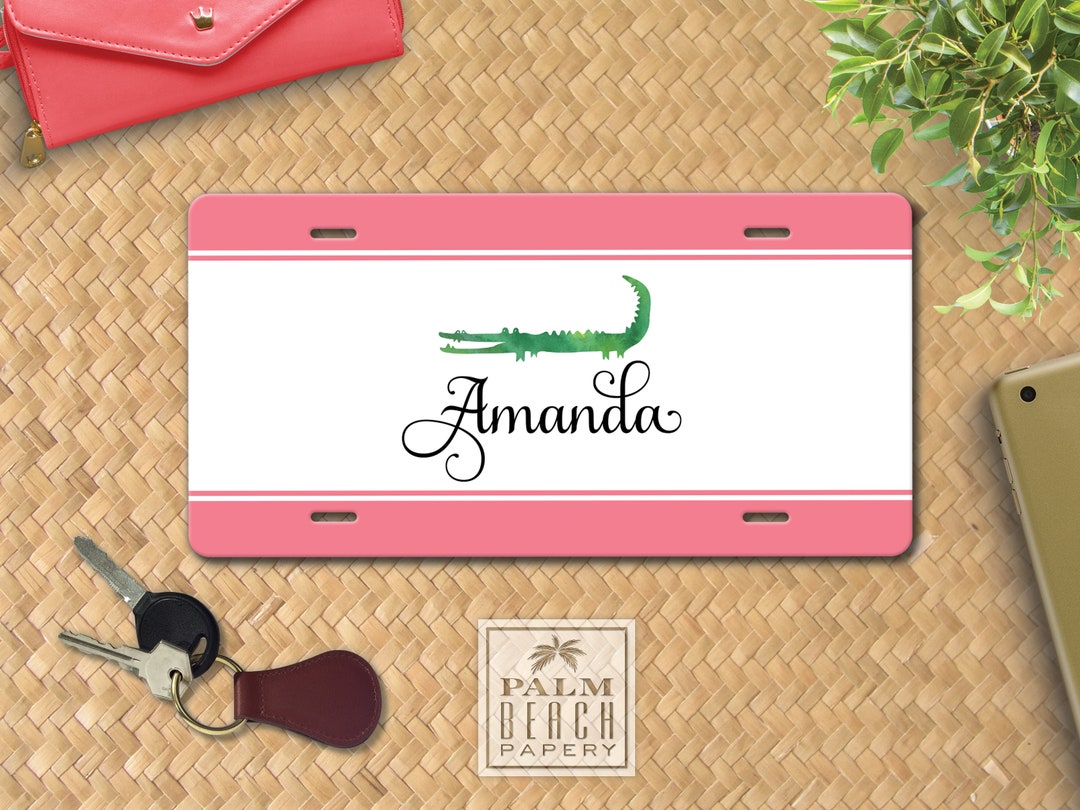 Preppy Alligator Personalized License Plate Monogrammed Car Tag Custom ...