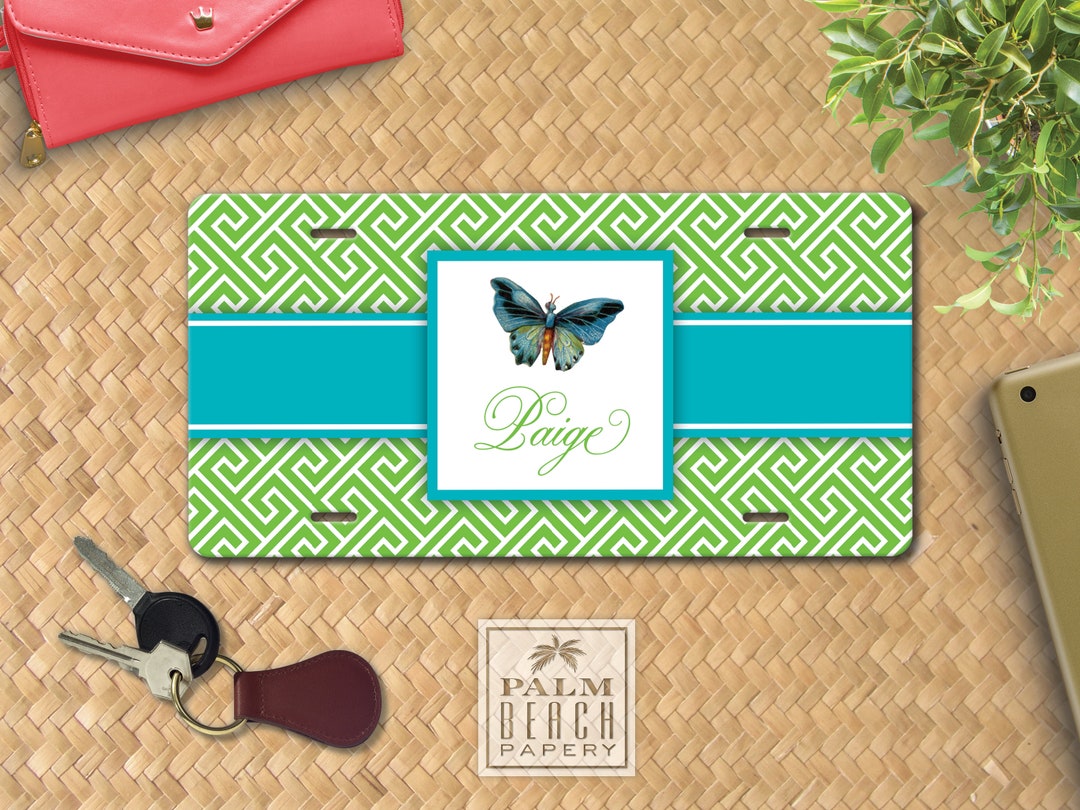 Papillon Butterfly Personalized License Plate Monogrammed Car Tag ...