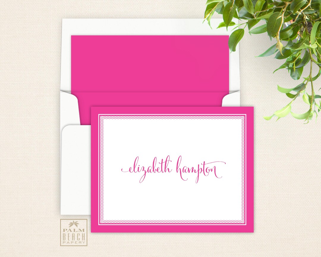 Signature Folded Notecards - Personalized Stationery - Calligraphy ...