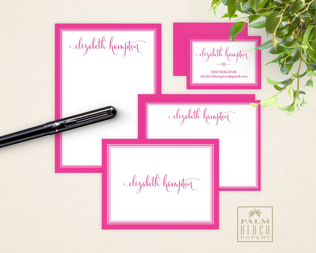 Signature Personalized Stationery Bundle - Notepad, Flat and Folded ...