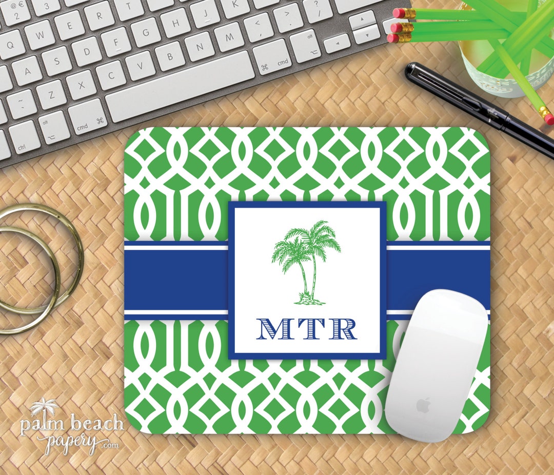 Preppy Palms Mousepad Monogrammed Palm Tree Mouse Pad - Etsy