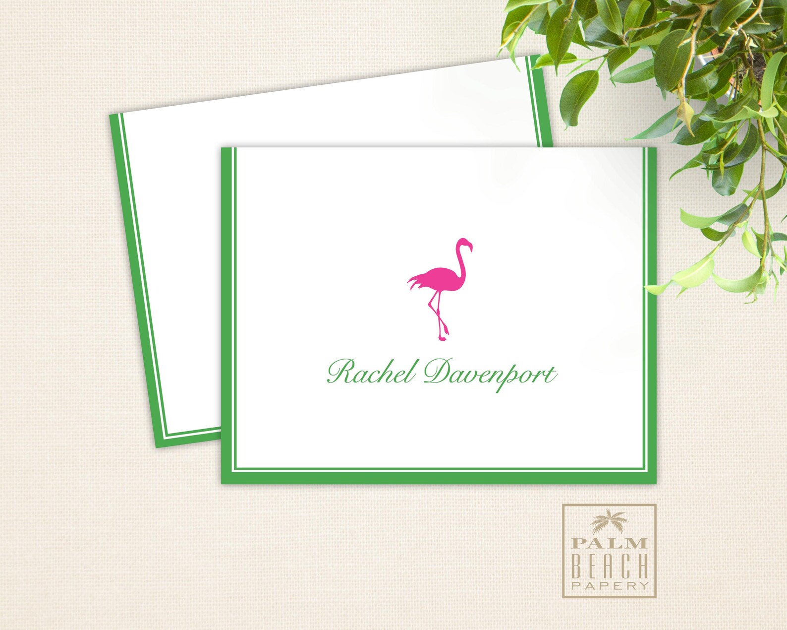 Flamingo Folded Notecards Personalized Foldover Note Card Stationery - Etsy