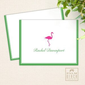 Flamingo Folded Notecards Personalized Foldover Note Card Stationery - Etsy
