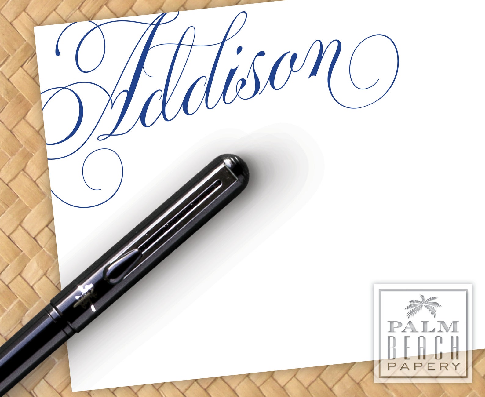 Addison Damask Flat Notecards Preppy Personalized - Etsy