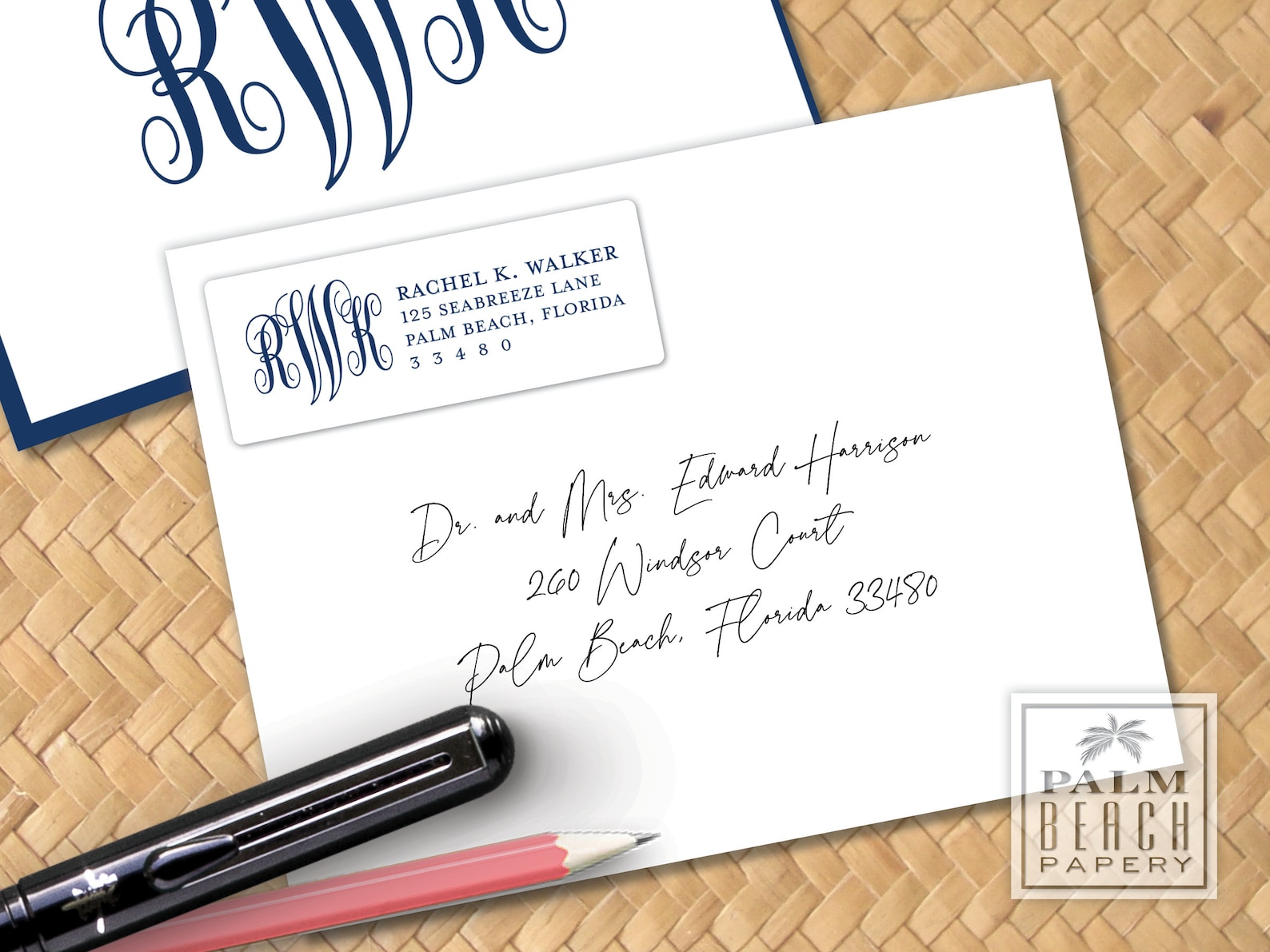 Classic Monogram Monogram Return Address Labels 1 X - Etsy