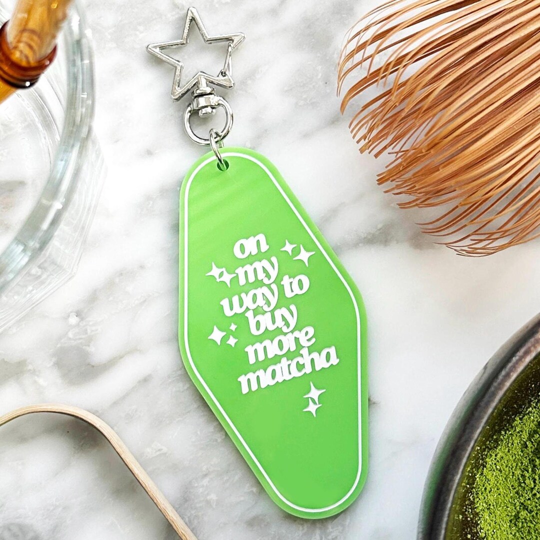 Matcha Tea Engraved Motel Keychain - Trendy Accessories - Souvenir ...
