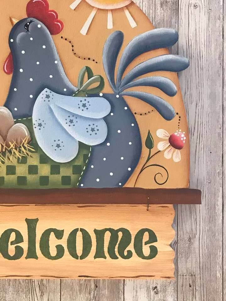 Chicken Welcome Welcome Sign Welcome Door Hanger Farm - Etsy
