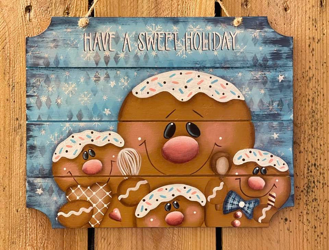 Gingerbread Men, Holiday Sign, Christmas, Hand Painted Sign, Christmas ...