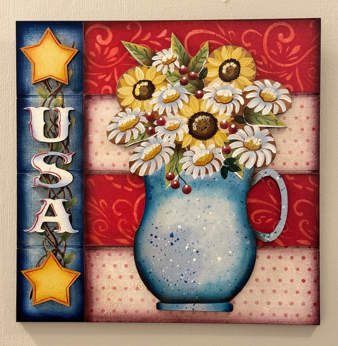 USA Sign, Americana Sign, Americana, Red, White and Blue, Stars ...