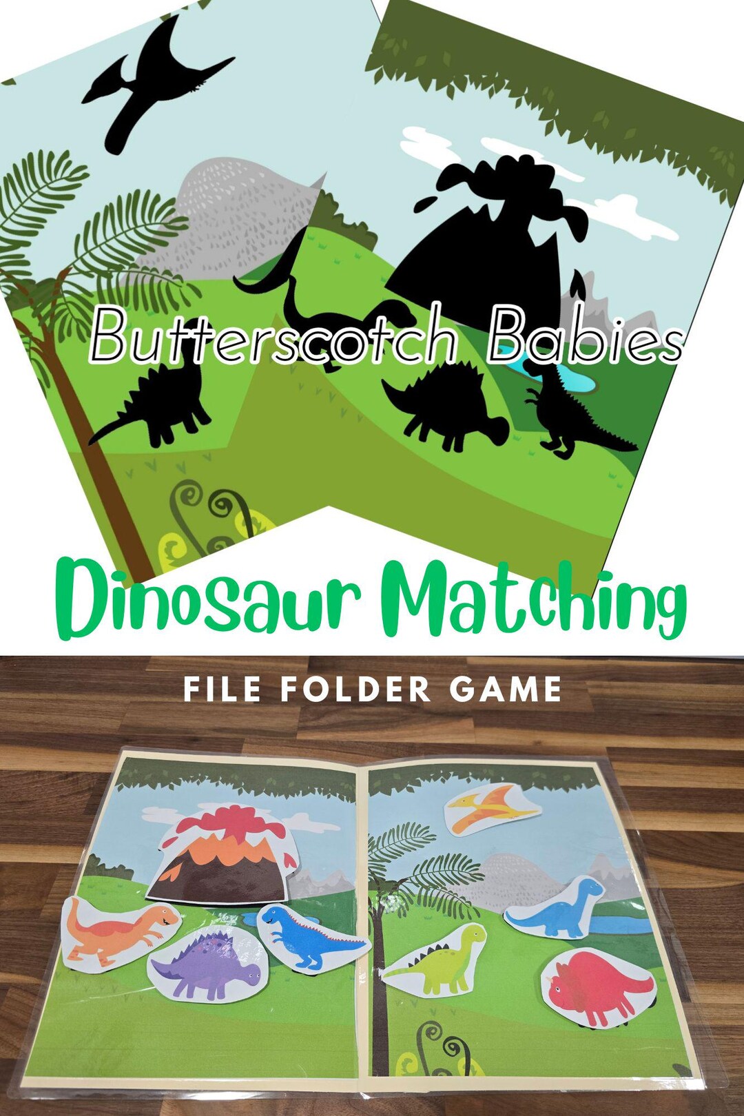 Dino Matching Game, File Folder, Preschool, Education, Homeschool ...