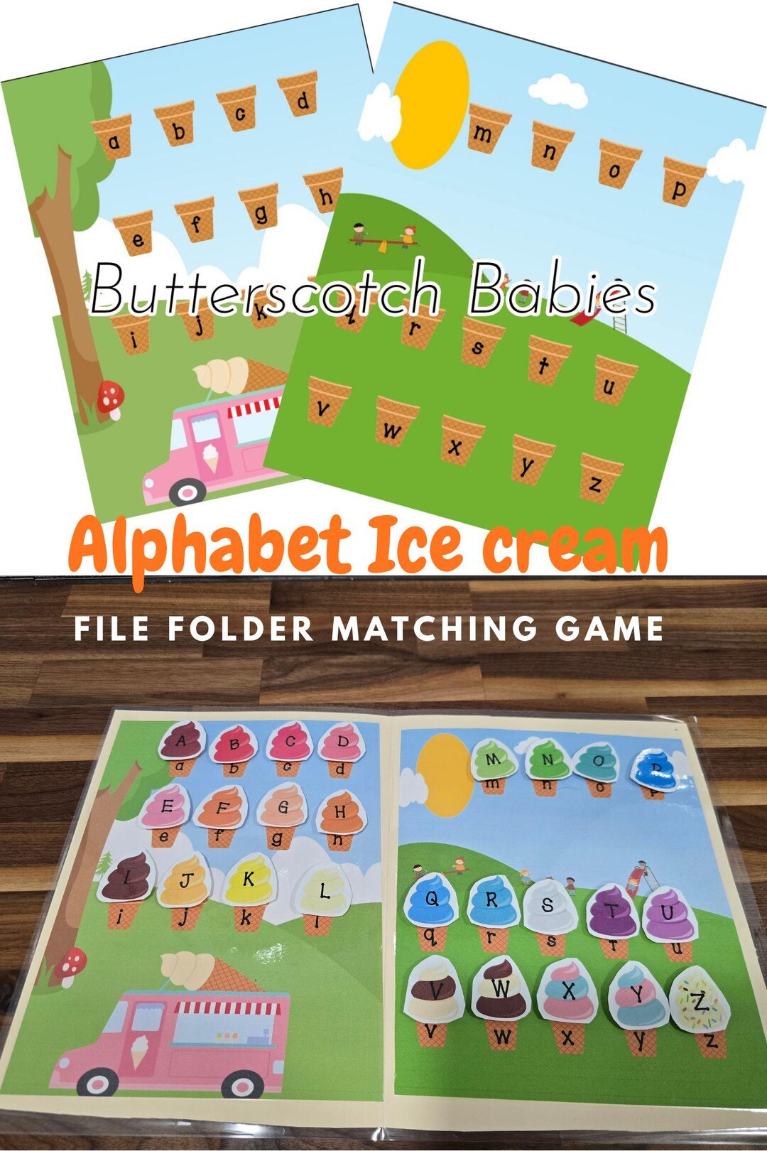 Ice Cream Alphabet Matching Game, Homeschool Printable (digital ...