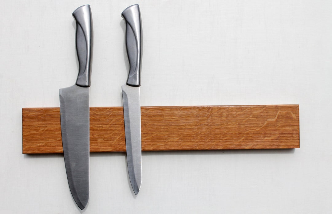 White Oak Magnetic Knife Rack: Kitchen Knife Holder - Etsy