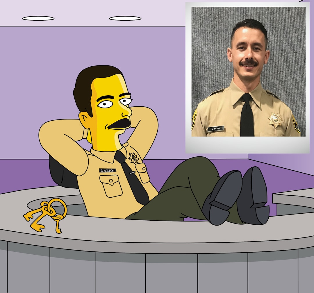 Corrections Officer Gift Custom Portrait as Yellow Cartoon Character ...