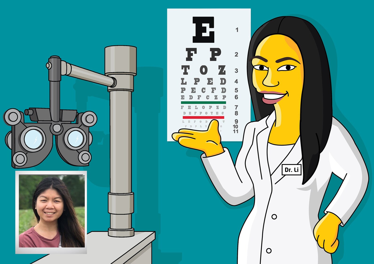 Optician Gift Custom Cartoon Portrait / Ophthalmology Gift / Dispensing ...