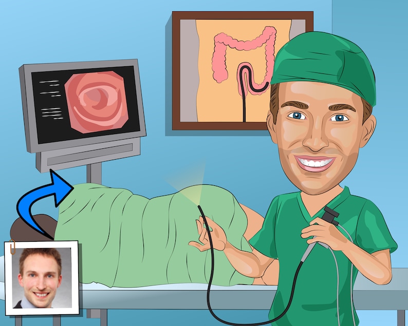 Colonoscopy Tech Gift Custom Caricature From Photo - Etsy
