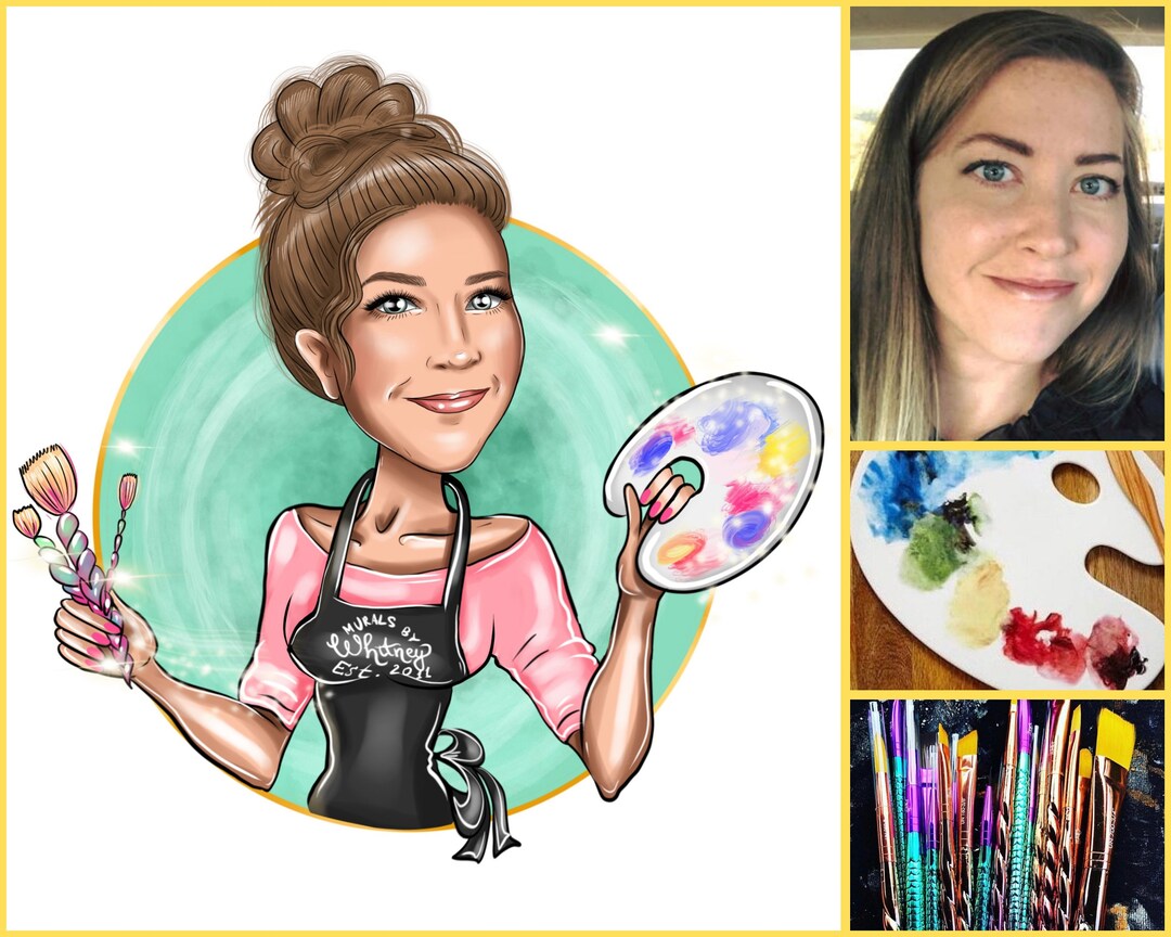Painter Logo Design - Custom Cartoon Portrait for Your Business Logo ...
