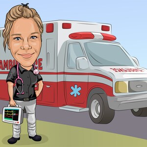 Emergency Medical Technician Gift - Custom Caricature From Photo, EMT ...