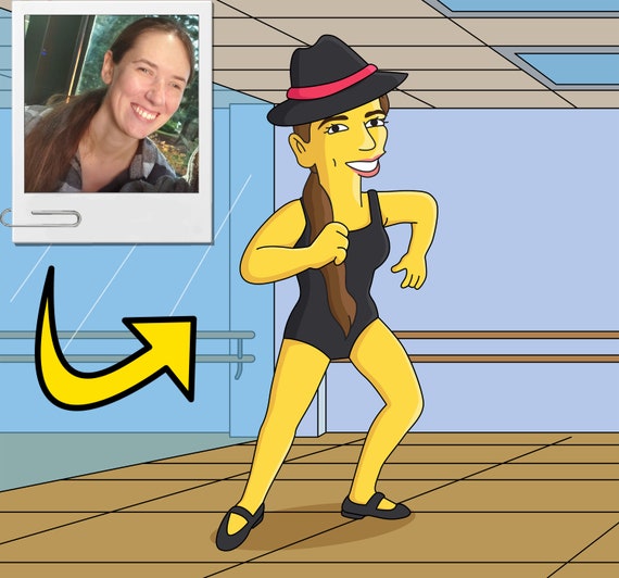 Tap Dancer Gift Custom Portrait From Photo as Yellow | Etsy
