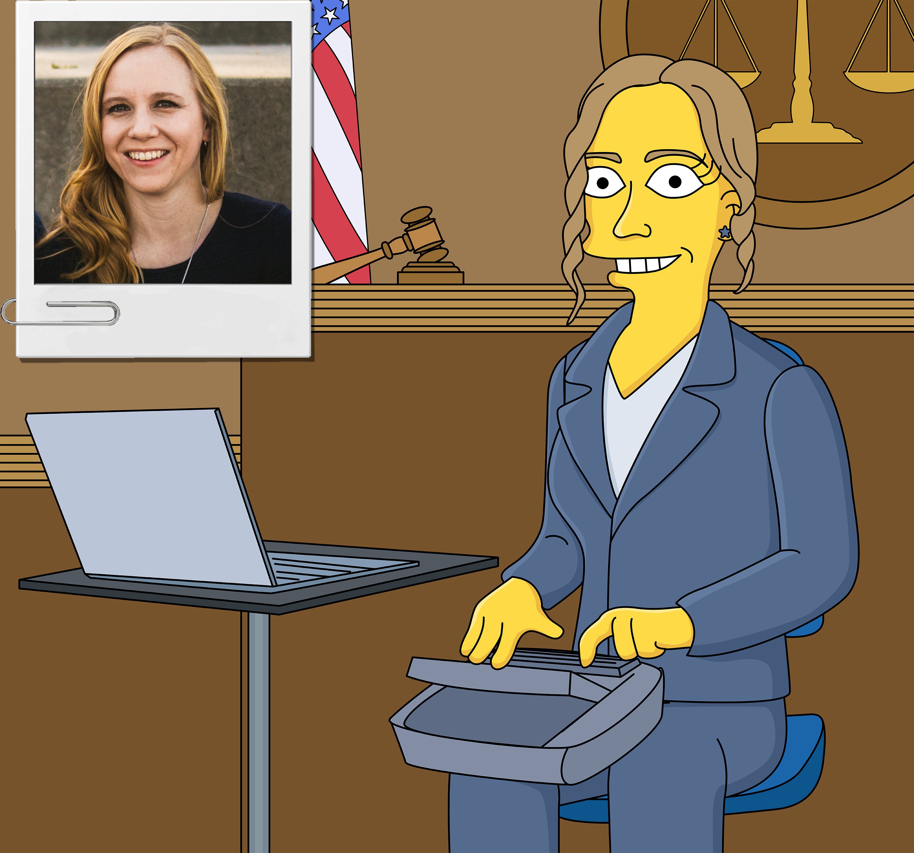 Court Reporter Gift Custom Portrait as Yellow Cartoon | Etsy