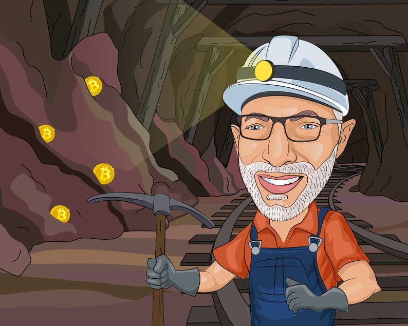 Miner Gift - Custom Caricature From Photo, Coal Miner, Mining Art - Etsy