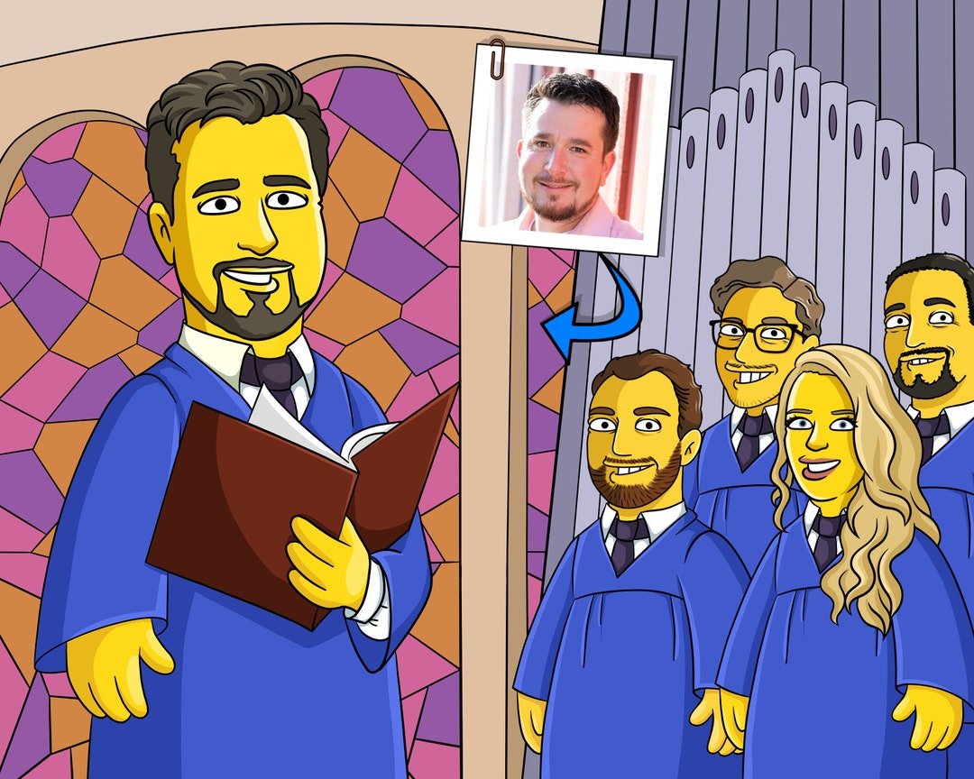 Church Choir Gift - Custom Portrait as Cartoon Character, - Etsy
