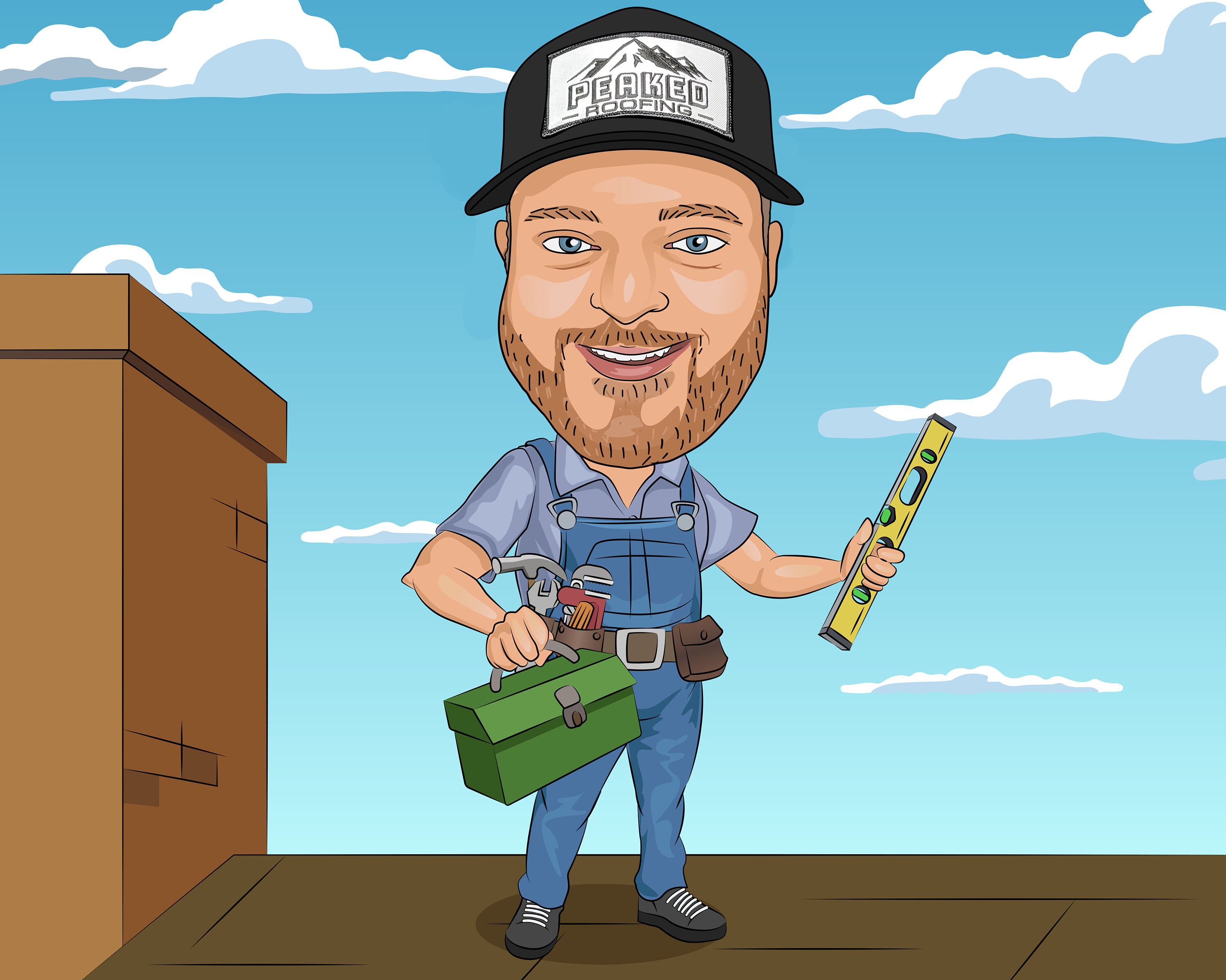 Roofer Gift - Custom Caricature Portrait From Your Photo - Etsy