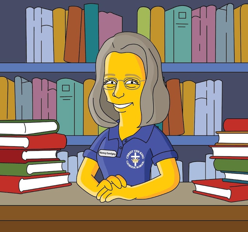 Archivist Gift Custom Portrait as Yellow Cartoon Character - Etsy